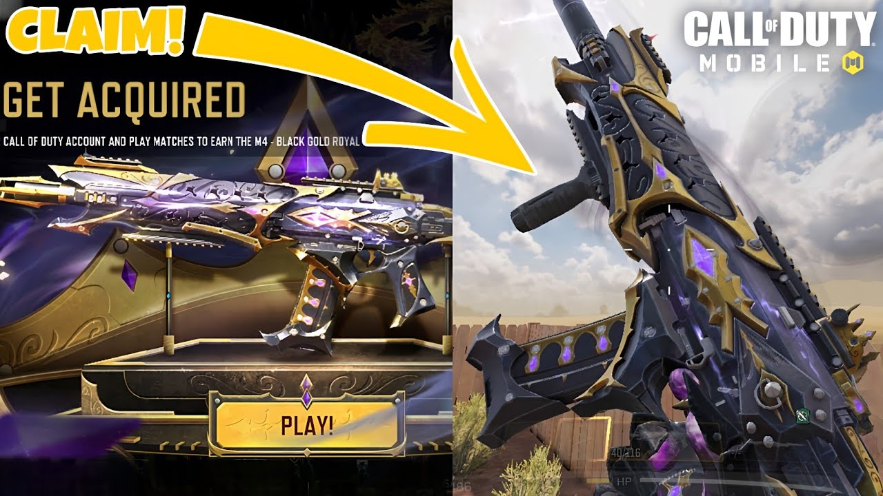 Free Legendary M4 Black Gold Royal in COD Mobile - YouTube