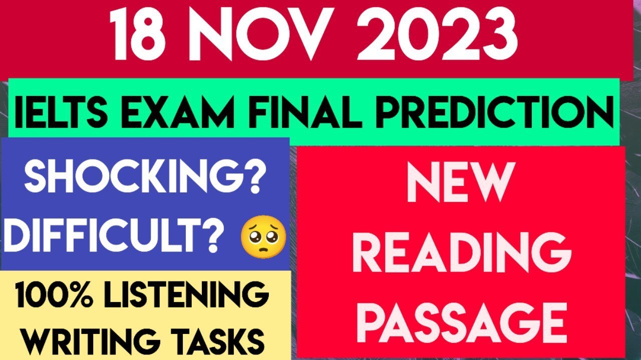 18 NOV IELTS EXAM FINAL PREDICTION | Reading Passage Names | WT1 ...