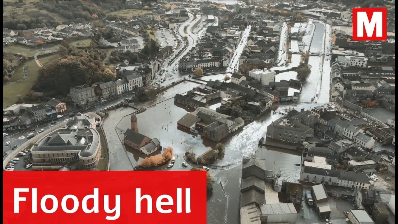 Drone footage shows devastation caused by flooding in Newry - YouTube