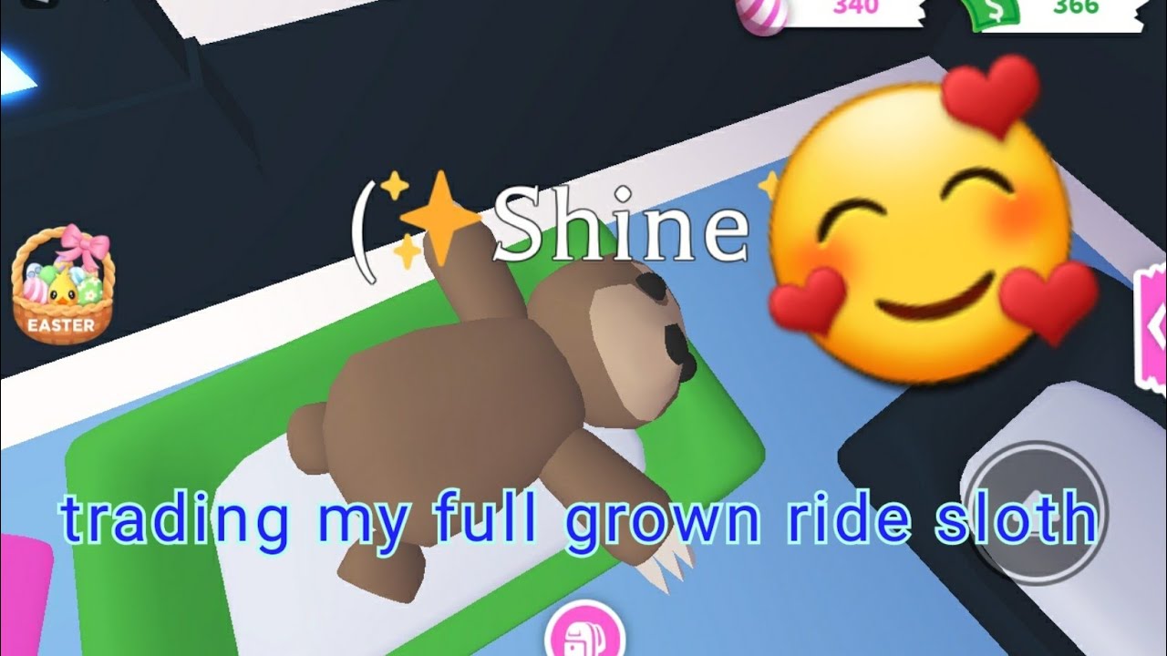 TRADING MY FULL GROWN RIDE SLOTH || ADOPT ME || ROBLOX - YouTube