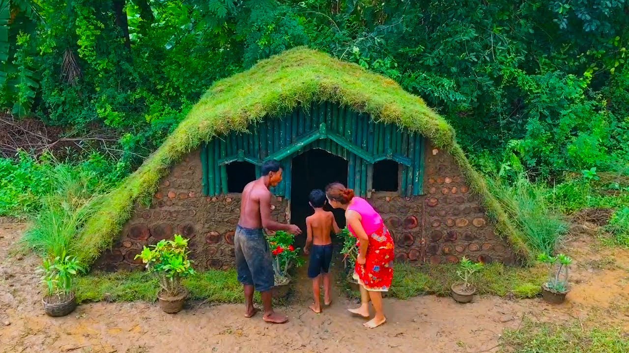 Primitive Technology - Build A Small House For The My Family - YouTube
