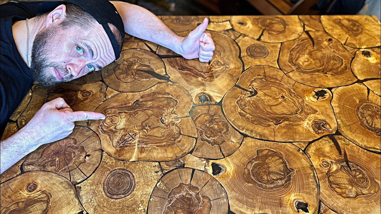 Amazing Birch Log Table! Woodworking Diy - YouTube