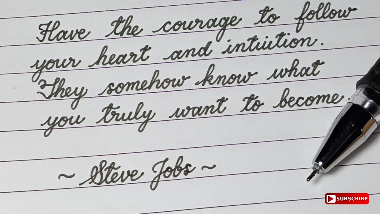 Best Inspirational Quotes in English Cursive Writing | Handwriting ...