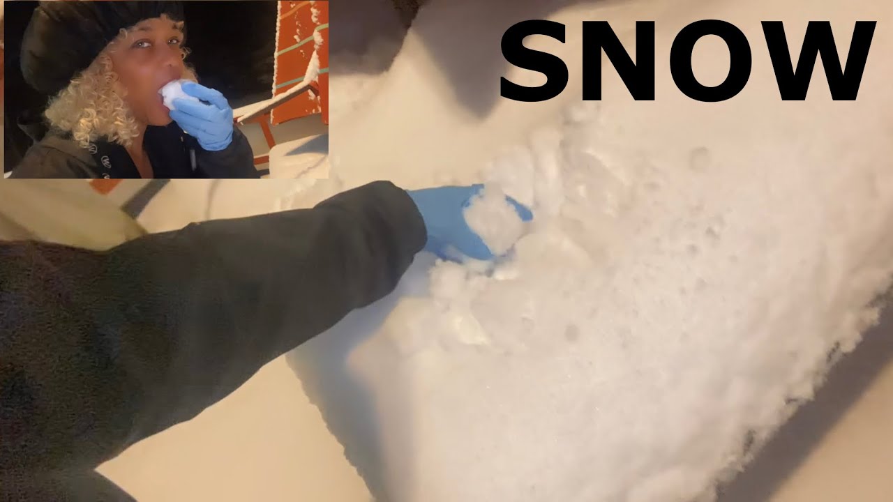 ASMR - SNOW EATING - YouTube
