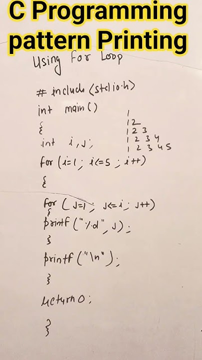 Pattern Printing using loop in C Language #ctutorials #cprogramming #patternprinting #coding ...