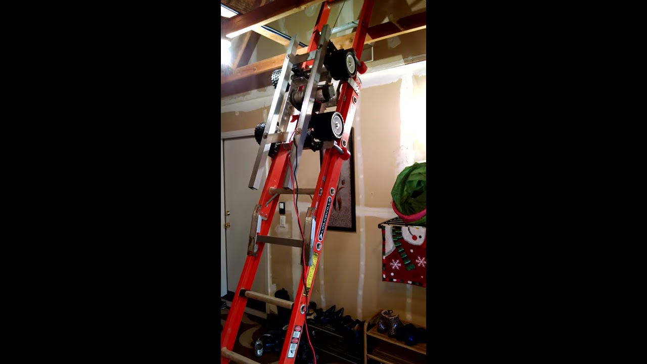 Solar panel ladder lift - YouTube