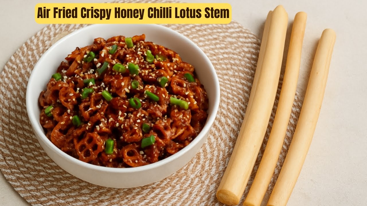 Healthy Honey Chilli Lotus Stem | Lotus Root | Air Fyer Recipes | Kamal ...