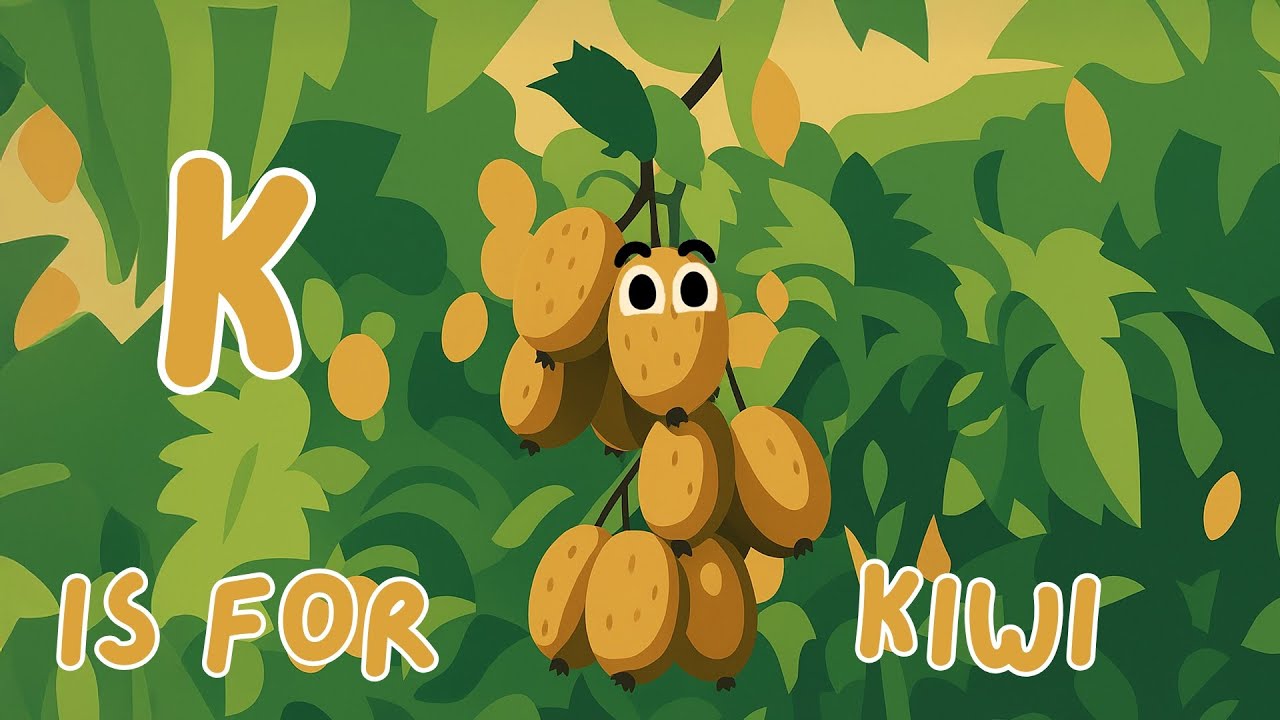 K is for Kiwi 🥝 | ABC Fruit Songs | Flat design vector art - YouTube