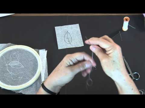 4. Threading the needle for the filling stitches - YouTube