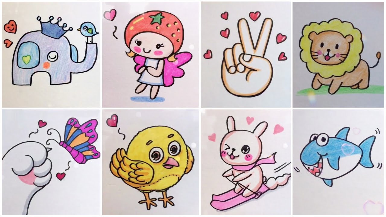 10+ Simple Cute Animal Drawing for Kids | Learn to Draw Step by Step ...