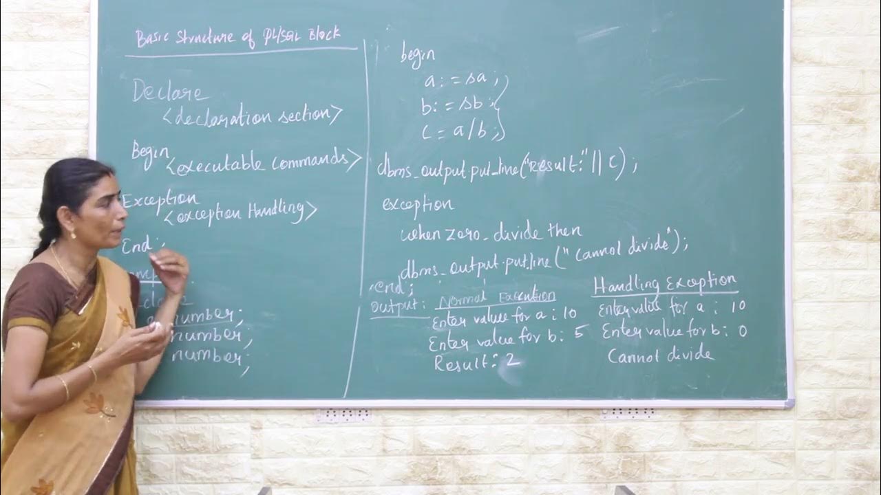PL/SQL Basic Structure | Database Management System | V.H.N.S.N.College (Autonomous) - YouTube