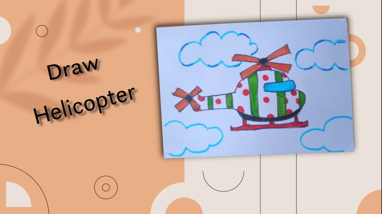 How to draw Helicopter| Draw flying machine| Easy and Simple way. @r ...