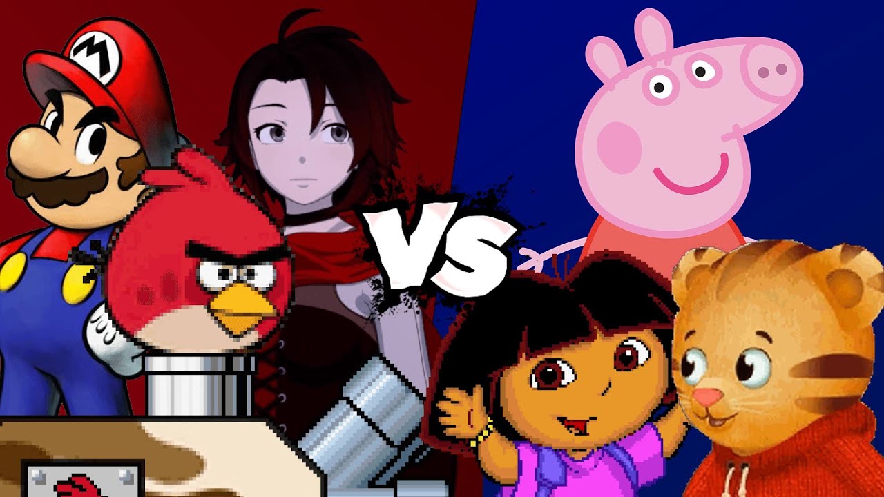 MUGEN Battle - Ruby Rose/Mario/Angry Birds Tank vs Daniel Tiger/Dora ...