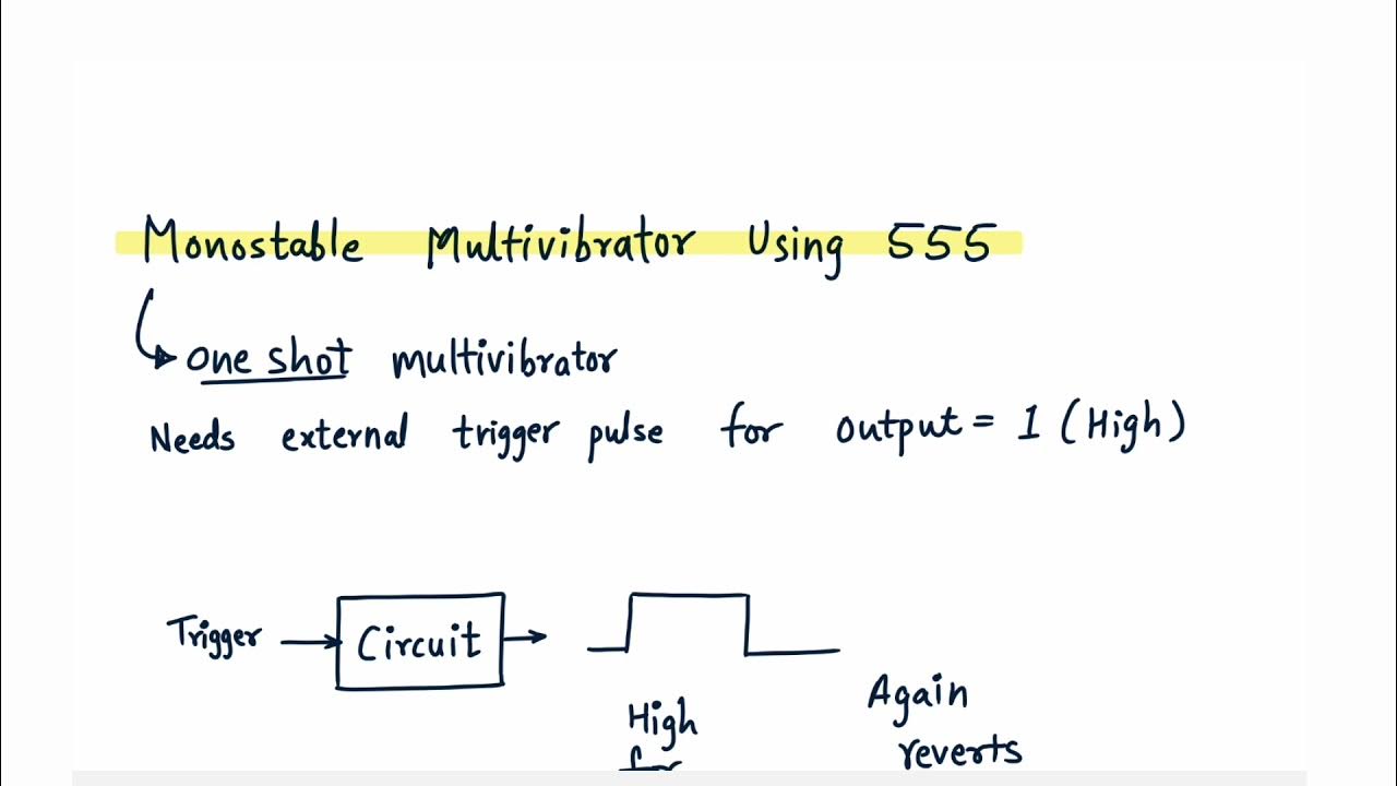 Monostable Multivibrator using 555 timer - English - 555 timer as monostable multivibrator - YouTube
