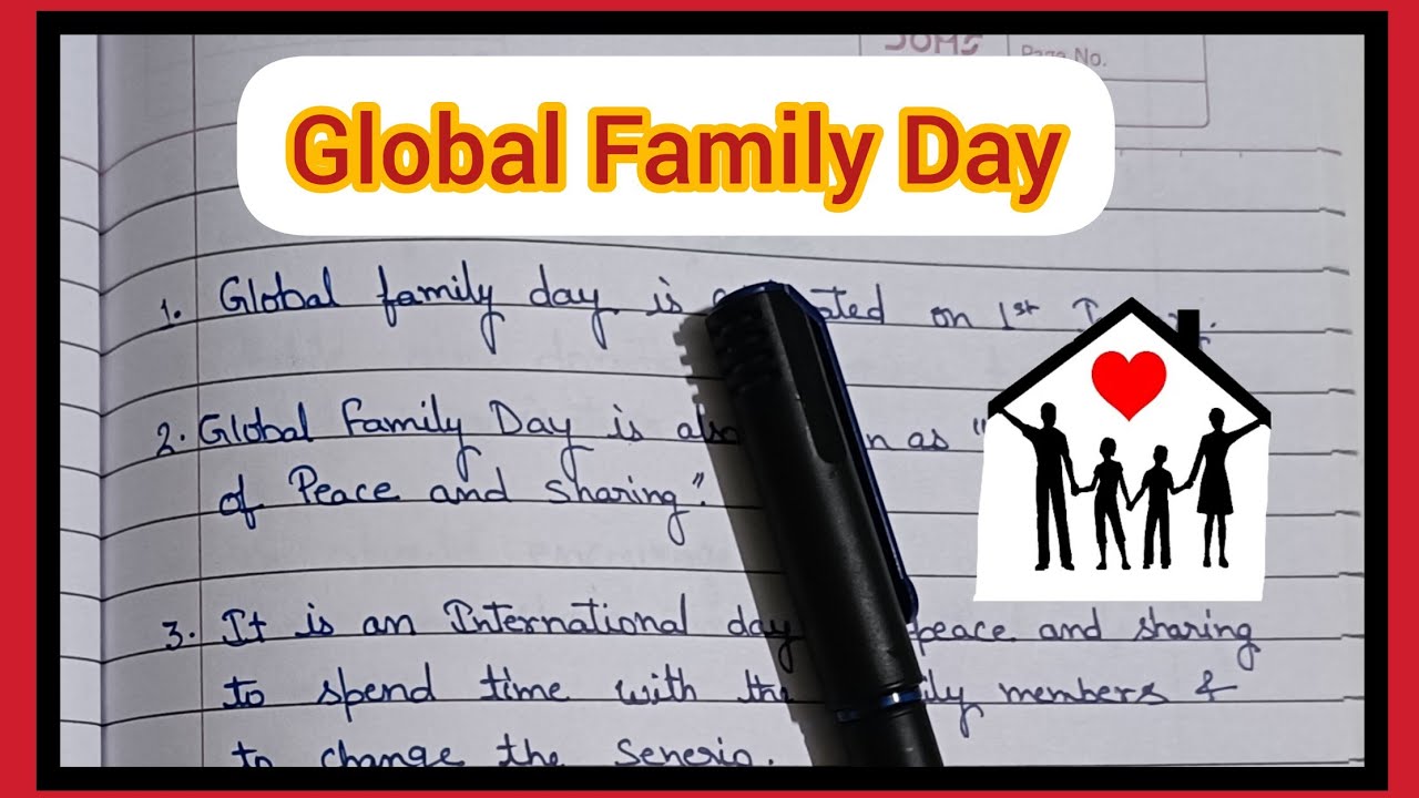 Global Family Day|| 10 Lines on Global Family Day||Essay on Global ...