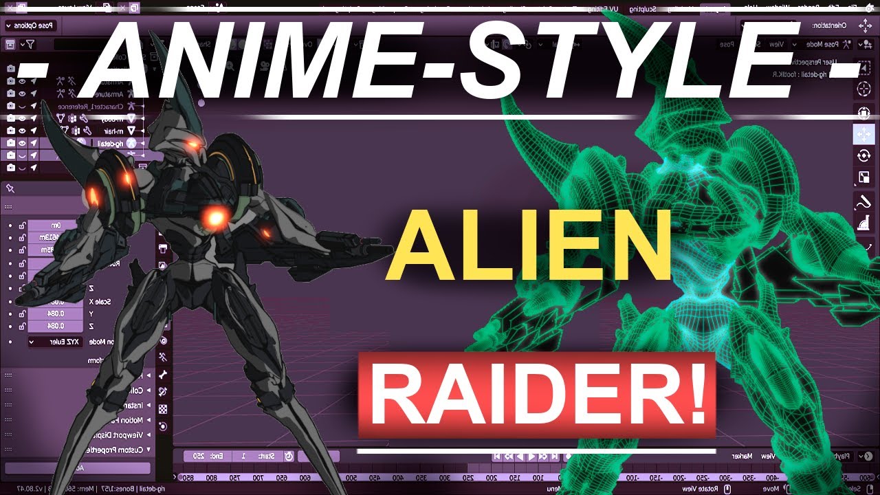 3D Anime-Style: Alien - RAIDER (Available!!) - YouTube