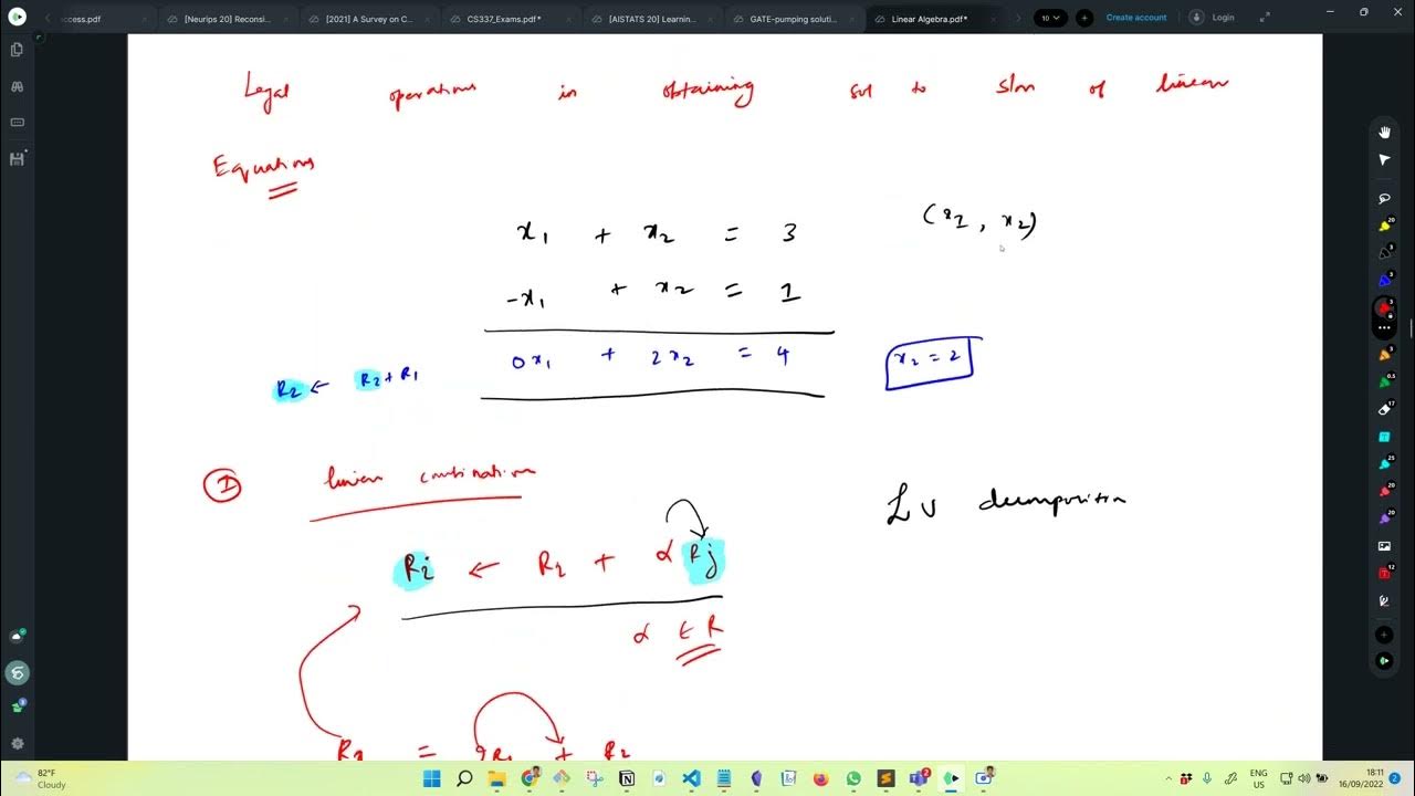 Row reduced Echelon form - YouTube