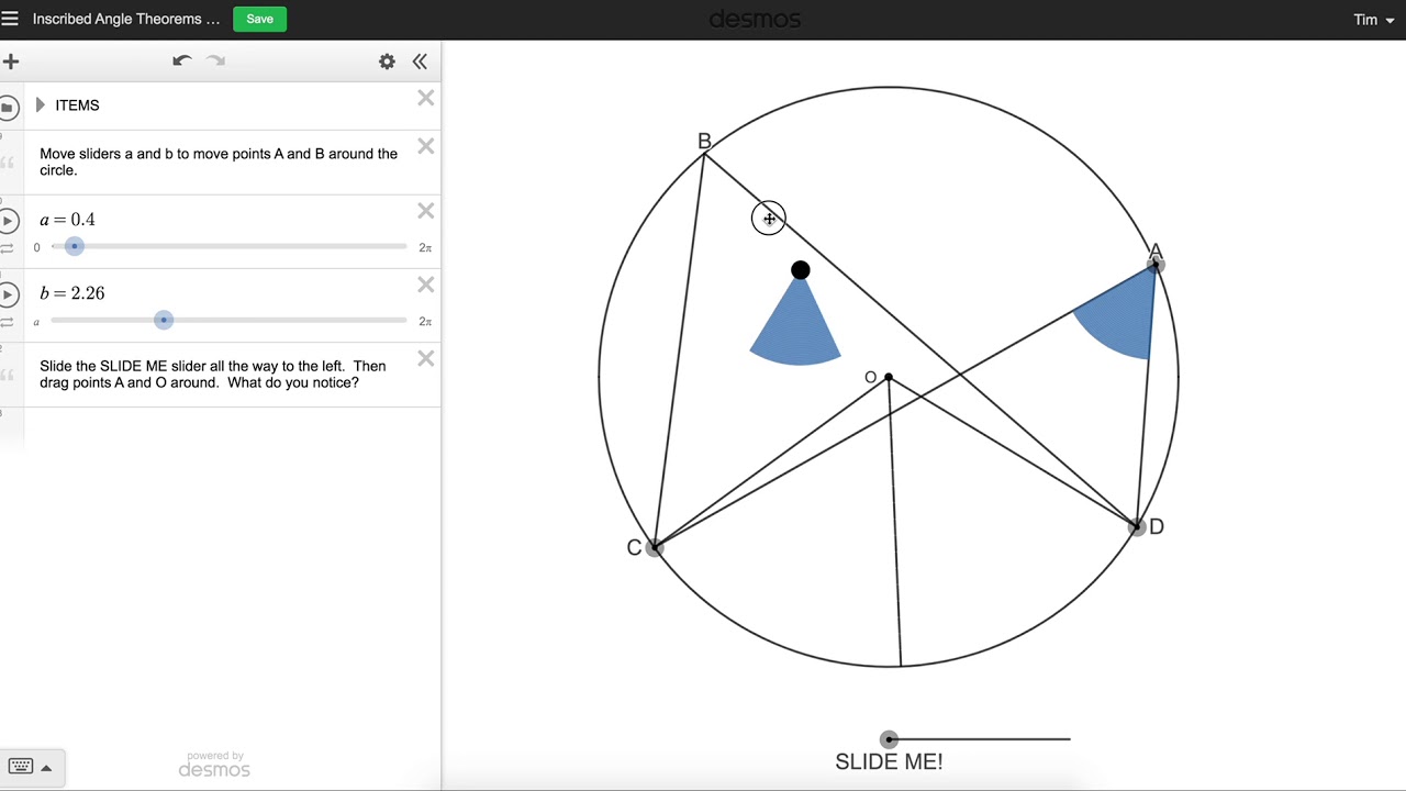 Inscribed Angle Theorems (REVAMPED): Desmos Version - YouTube