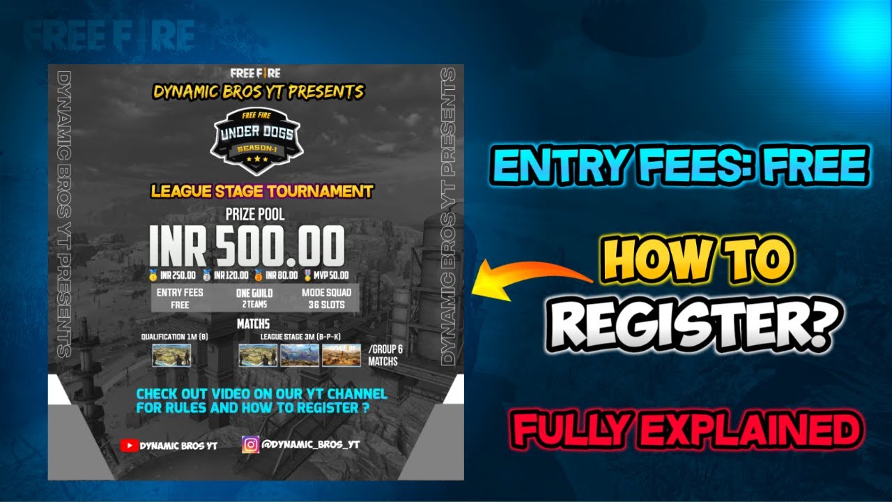 HOW TO REGISTER? TOURNAMENT FULLY EXPLAINED || DYNAMIC BROS YT - YouTube