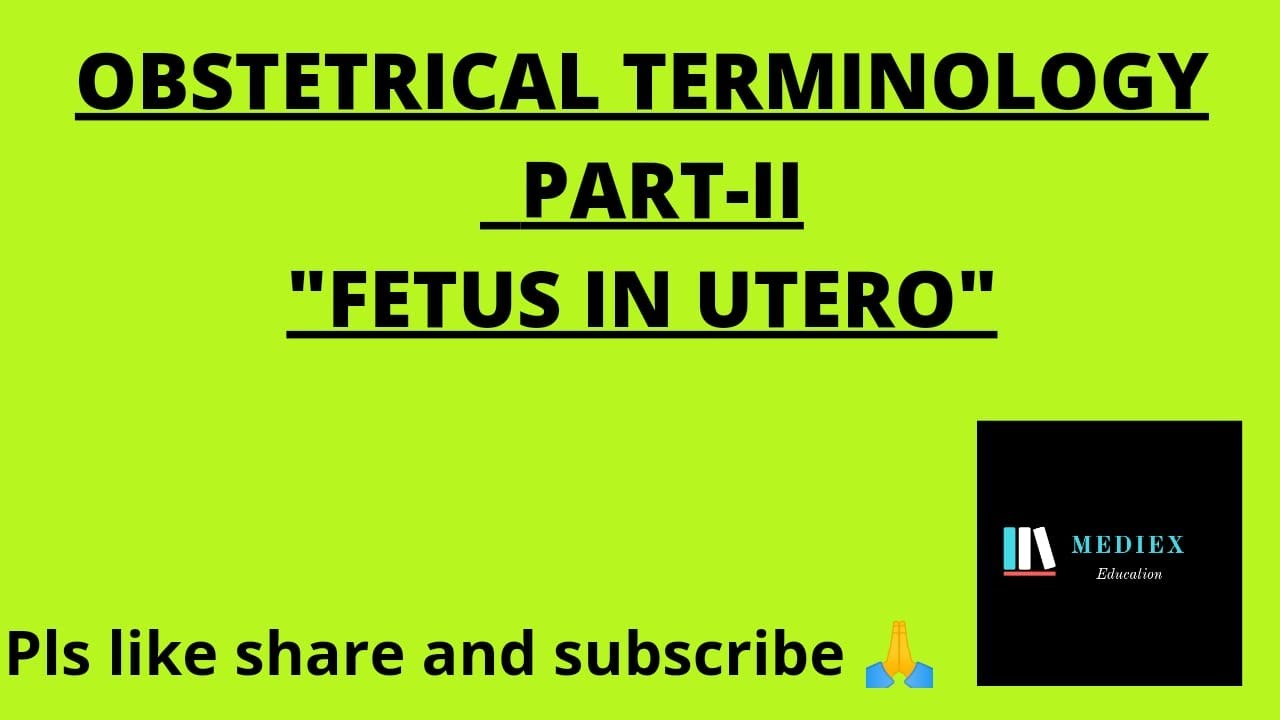 Fetus in utero | Part-II | Obstetrical terminology - YouTube