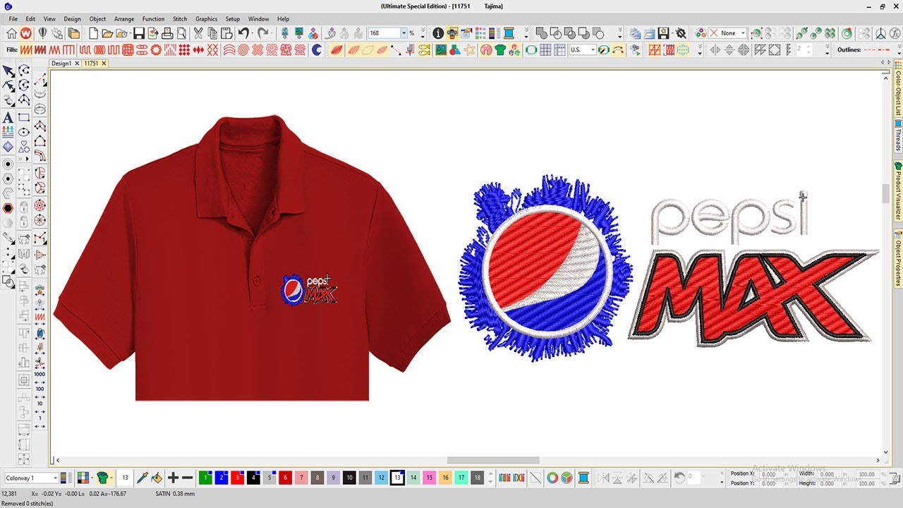 Pepsi Max Embroidery logo for polo shirt - YouTube
