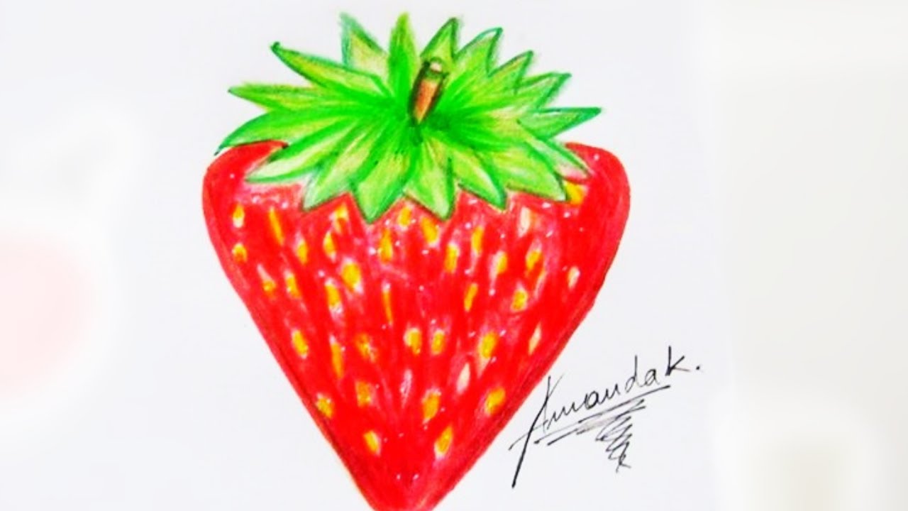 COMO DESENHAR UM MORANGO (Fácil) / HOW TO MAKE DRAW STRAWBERRY (Easy ...