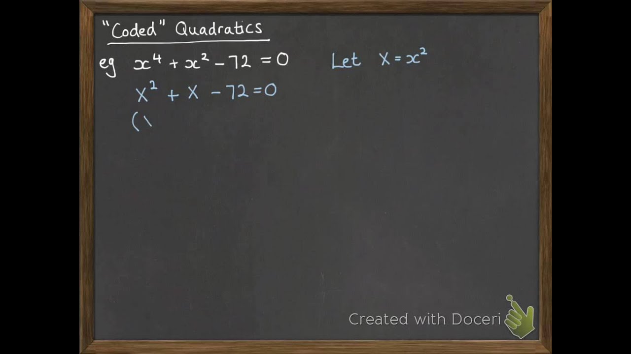 Algebra 1.2 Quadratic formula and coded quadratics - YouTube