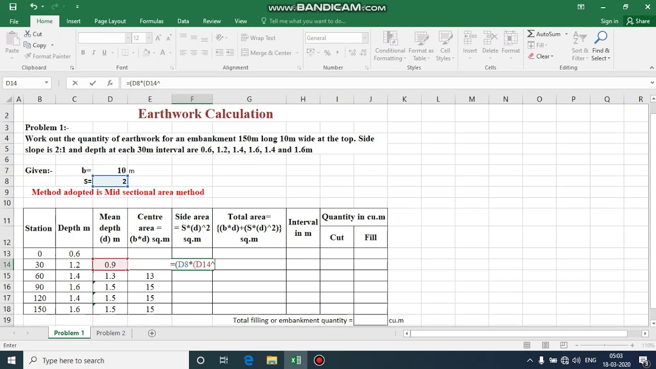 Earthwork Calculation 1 - YouTube