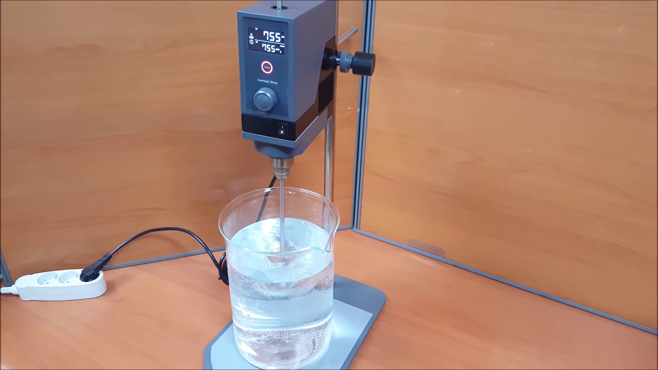 Operation of overhead stirrer - YouTube
