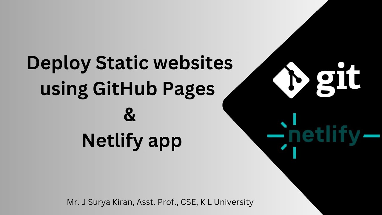 Deploy Static websites using GitHub Pages & Netlify app - YouTube