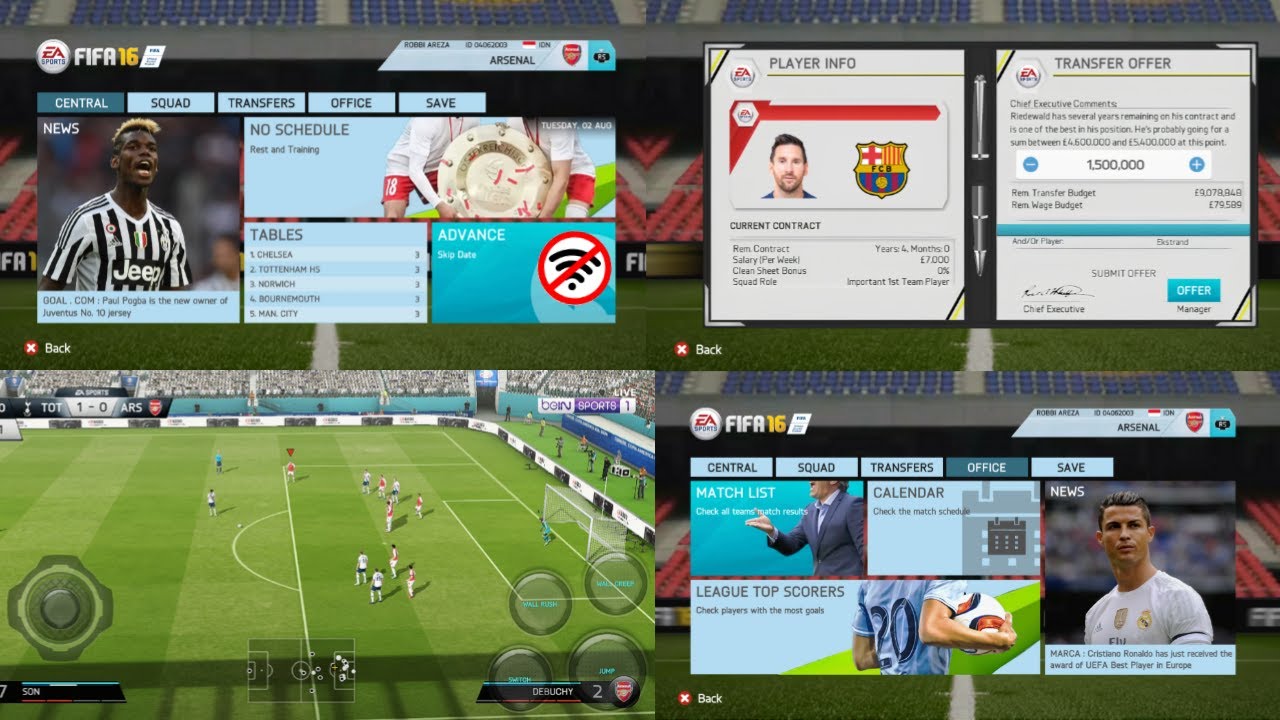 FIFA 16 MOBILE ANDROID OFFLINE SIMILAR TO PS5 HAVE CAREER MODE ALL ...