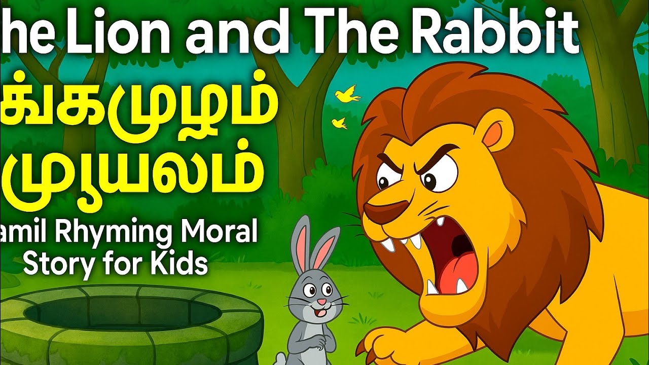 The Lion and The Rabbit | Tamil Rhyming Moral Story for Kids | Animated ...