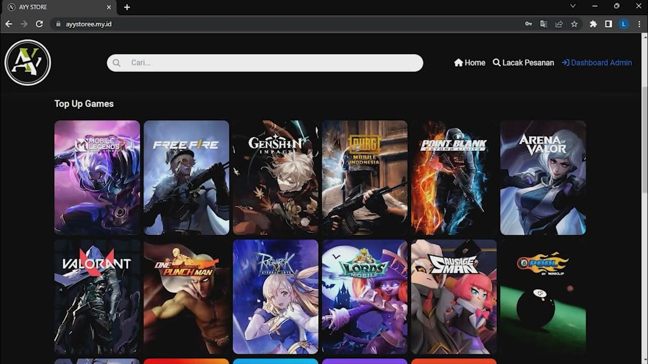 WEBSITE TOP UP GAME NEW SOURCE CODE - YouTube