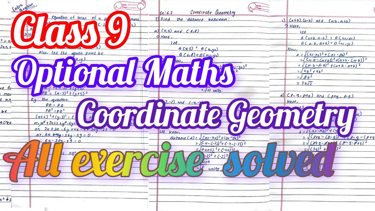 Solution of Class 9 Optional Maths Coordinate and Geometry Exercise 6.1 ...