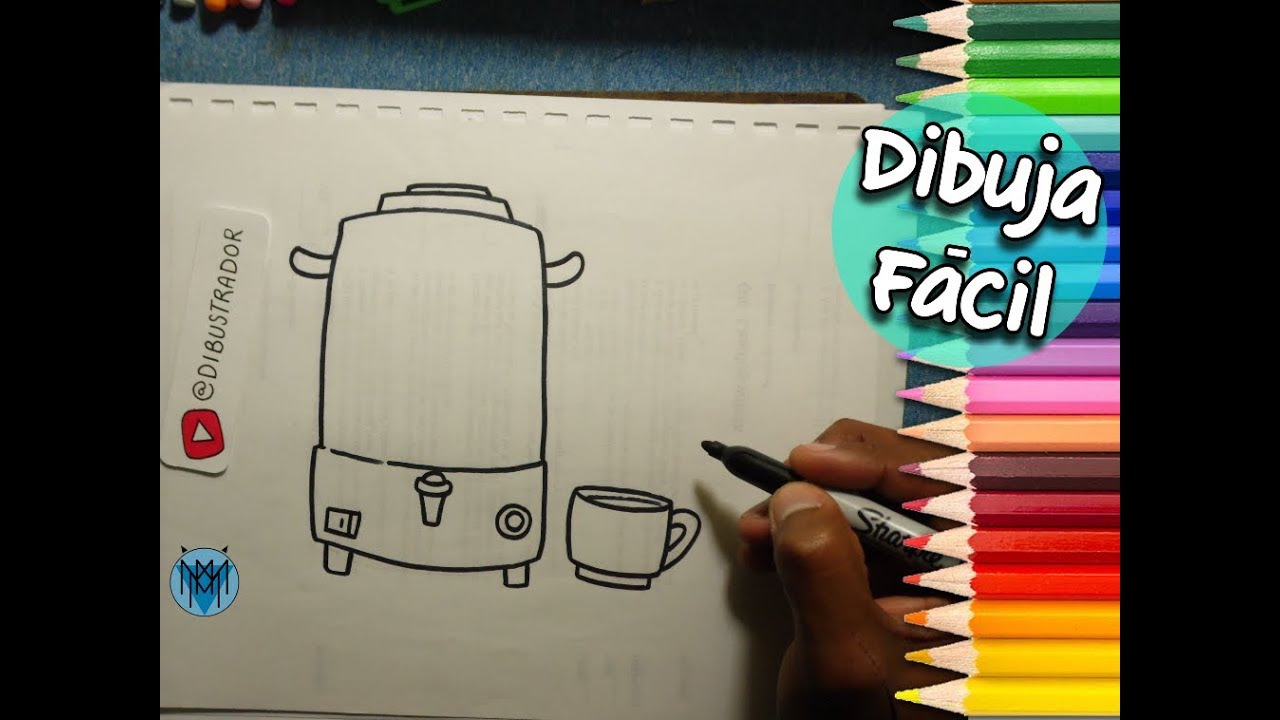 Cómo Dibujar una Cafetera Fácil 🏽 Dibujos para Dibujar - YouTube