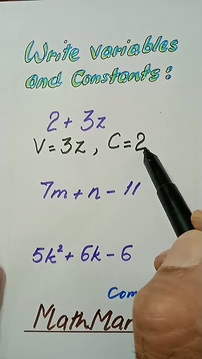 Variables and Constants#MathMarrow#Math shorts#Expressions - YouTube