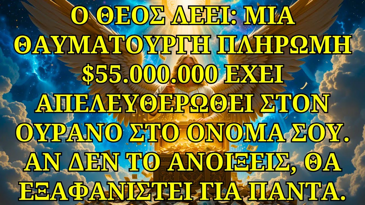 🙂 Ο ΘΕΟΣ ΛΕΕΙ: ΜΙΑ ΘΑΥΜΑΤΟΥΡΓΗ ΠΛΗΡΩΜΗ ΑΠΕΛΕΥΘΕΡΩΘΕΙ ΓΙΑ ΣΕΝΑ — ΑΝΟΙΞΕ ...