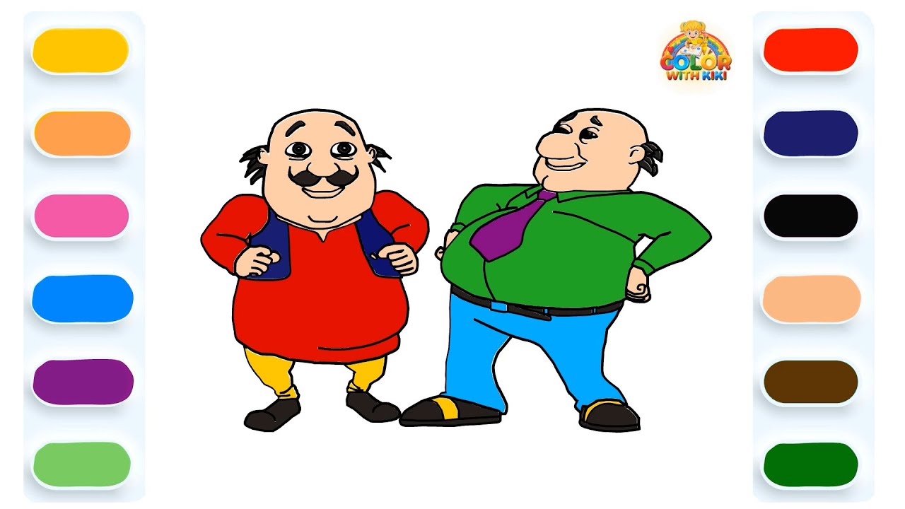 Learn to Draw Motu Patlu & Dr.Jhatka - Drawing and Coloring Tutorial ...