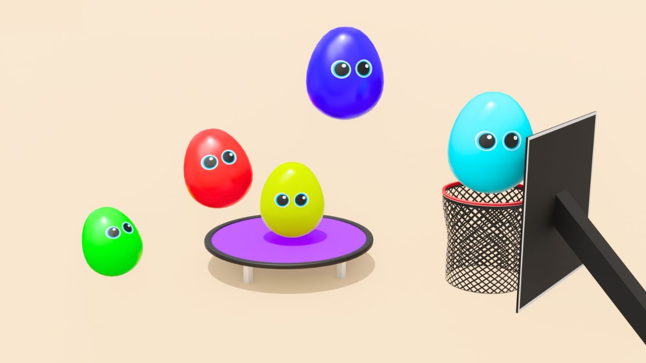 Easter Egg Basketball Game 🥚🏀 | Colorful Fun Learning Video for Kids ...