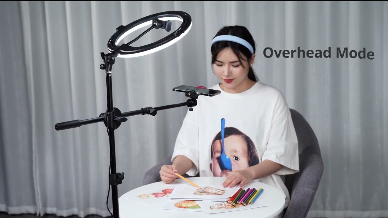 VIJIM K15 Floor Overhead RGB Ring Light Stand Kit - YouTube