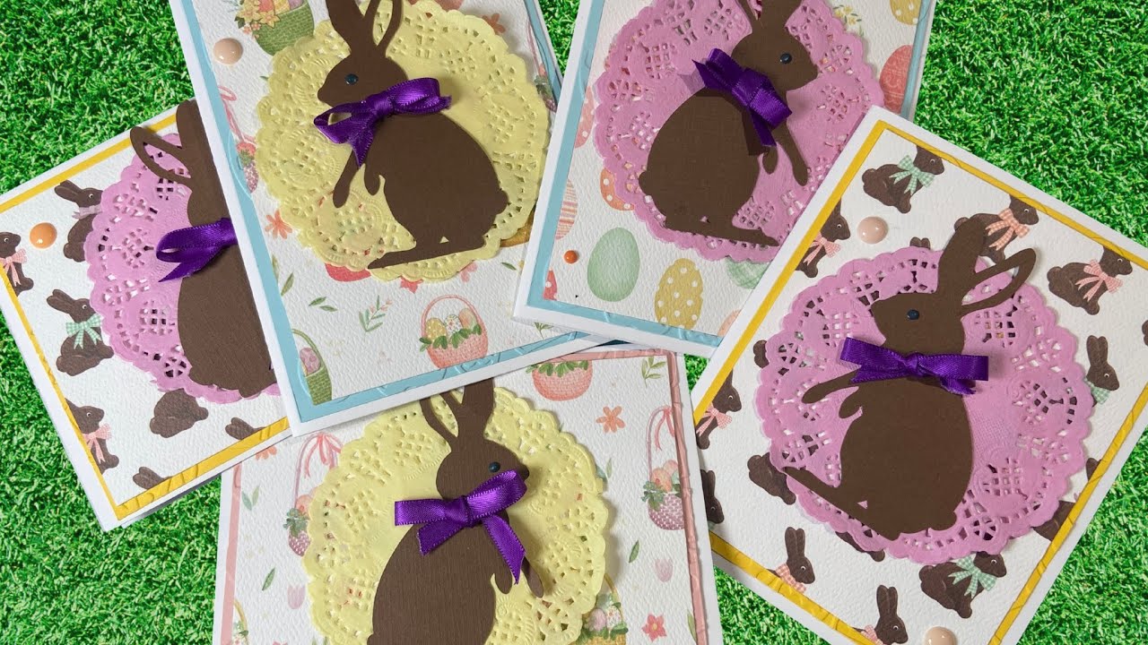 Let’s Make 5 Easter Cards with Bunny Embellishments! - YouTube