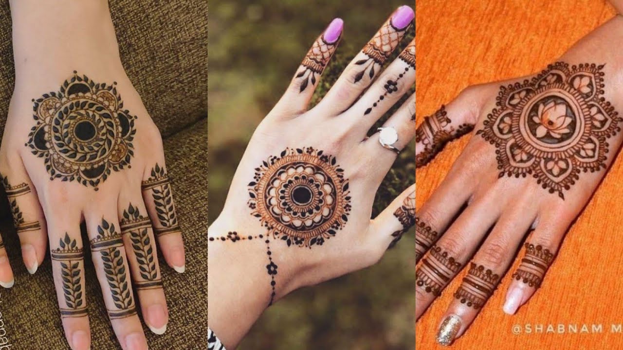 Gol Tiki Mehndi Design For Hand. Beginner Mehndi Design.Basic Tiki ...