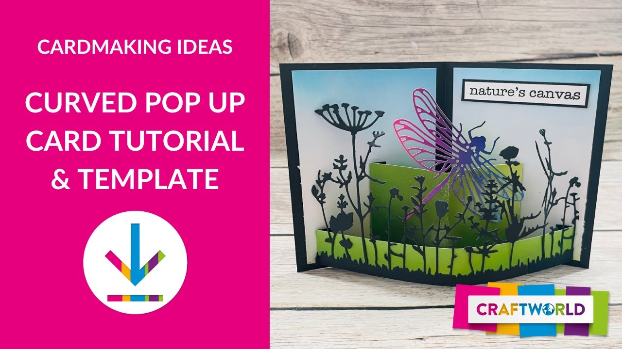 Curved Pop Up Card Tutorial and Free Template Download - YouTube