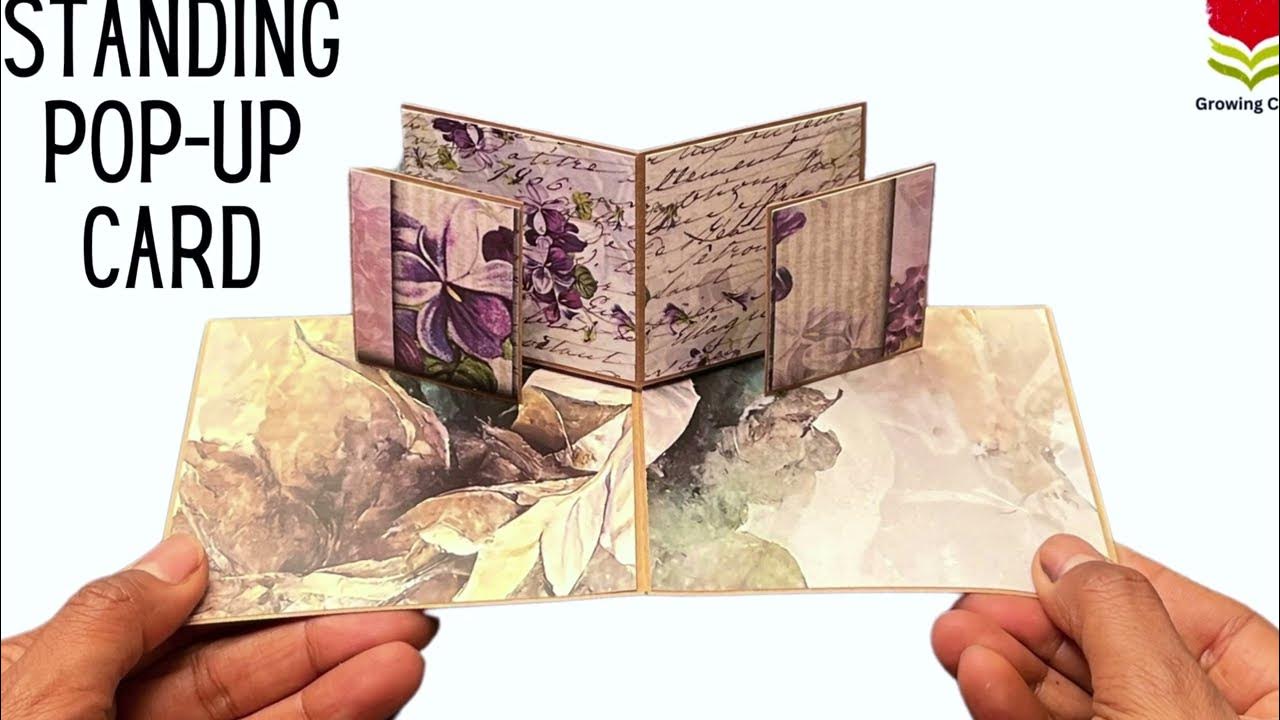 Standing pop-up card tutorial #birthdaycard #popup #greetingcard #handmadecards #diycrafts - YouTube