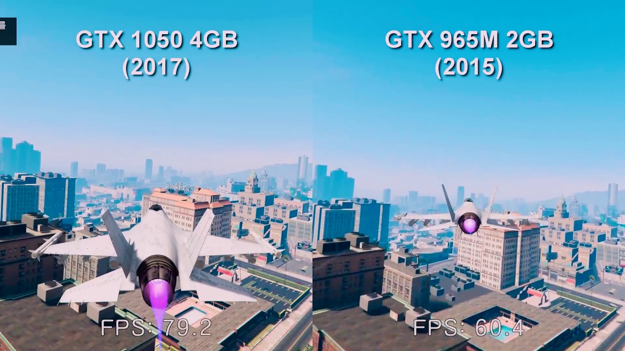 GTA 5 Benchmark: GTX 1050 4GB vs GTX 965M 2GB - YouTube