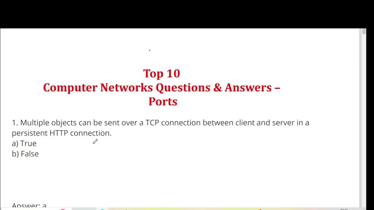 Ports Computer Networks Questions And Answers Mcq Youtube