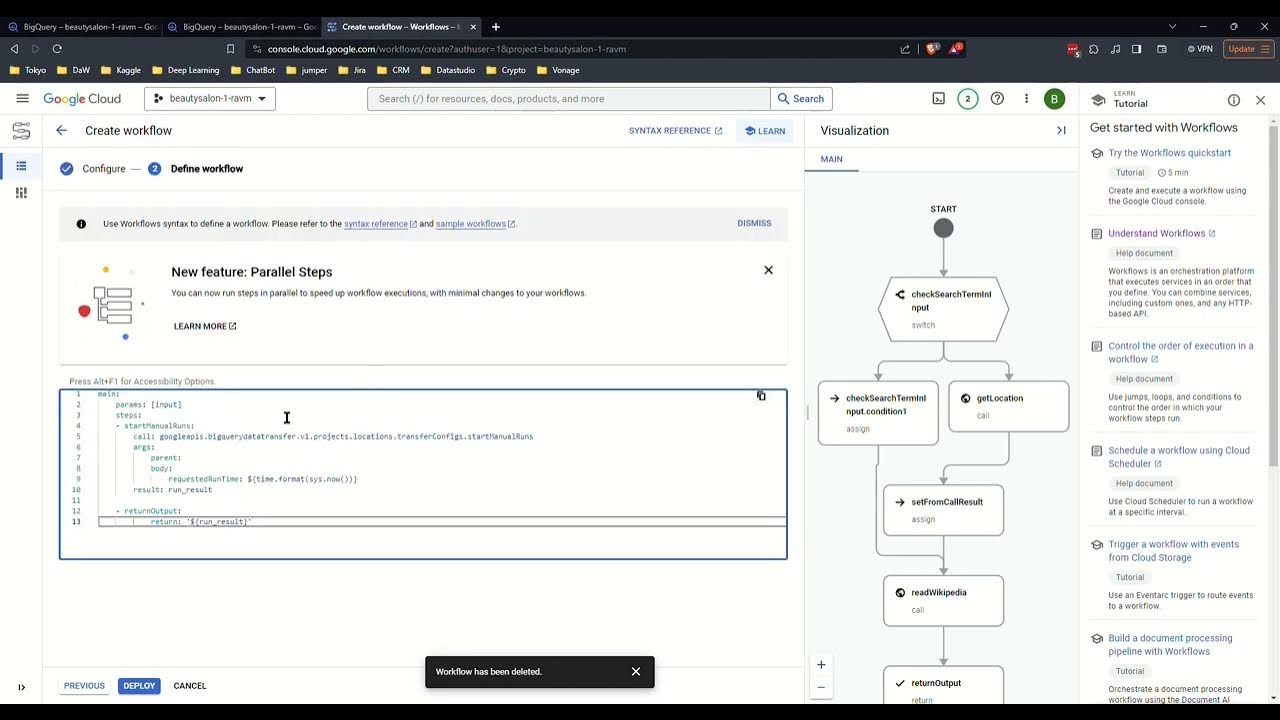 GCP - Triggering a Scheduled Query by Google Workflow - YouTube