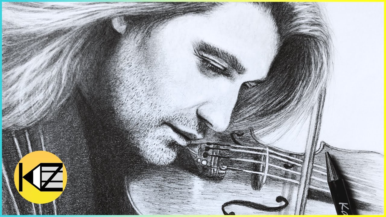 Realistic Portrait Drawing Time Lapse - Drawing David Garrett - YouTube