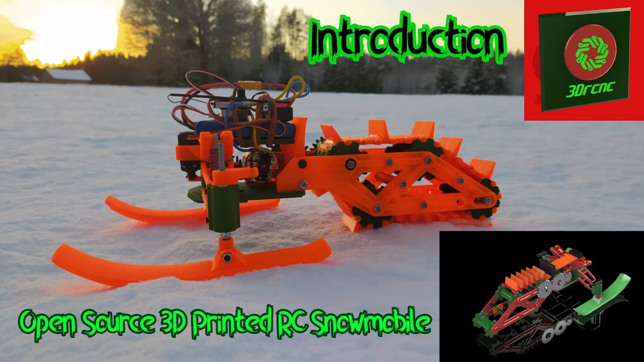 Open Source 3D Printed RC Snowmobile Introduction - YouTube