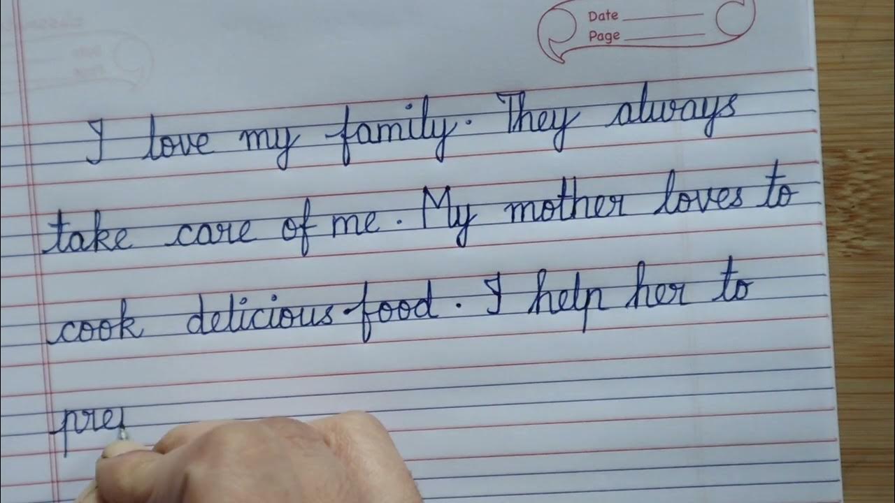 How to write cursive handwriting / calligraphy / four line note ...